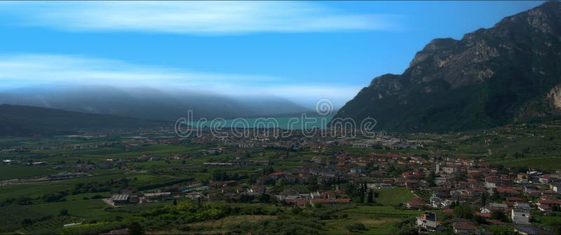 Fantastic Summer Landscape on Lake Garda - Anamorphic Lens Stock ...