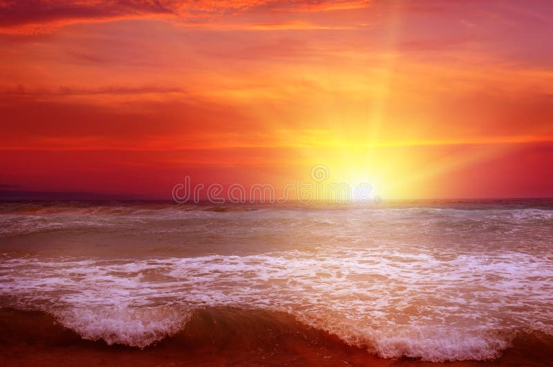 Fantastic Sunrise on the Ocean Stock Image - Image of beautiful, scenic ...
