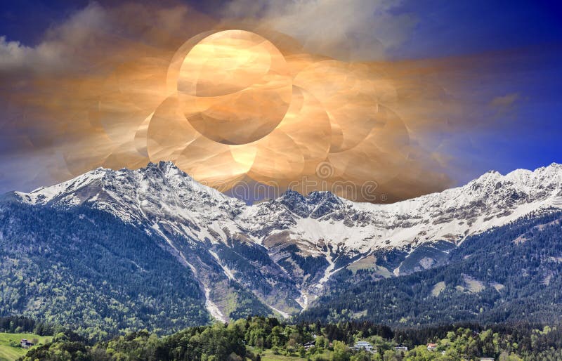 Fantastic Sunrise Over Mountain Valley Stock Photo - Image of astronomy ...