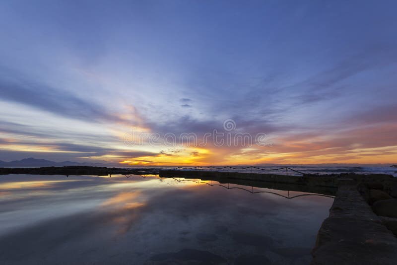 Fantastic Sunrise and Tidal Pool Stock Image - Image of stunning, quiet ...