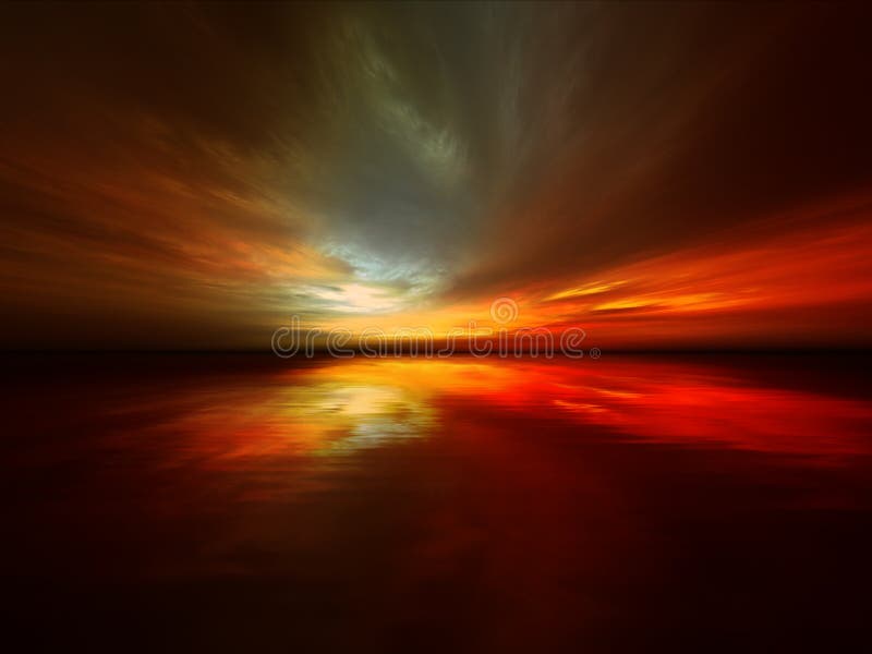 Fantastic Sunset stock illustration. Illustration of water - 24465872