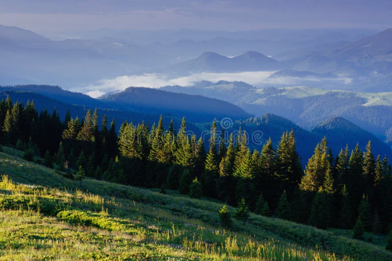 Fantastic Sunset in the Mountains of Ukraine Stock Image - Image of ...