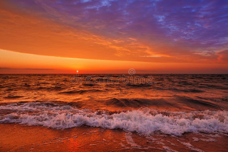 Fantastic Sunset Over the Sea. Stock Photo - Image of travel, sunset ...