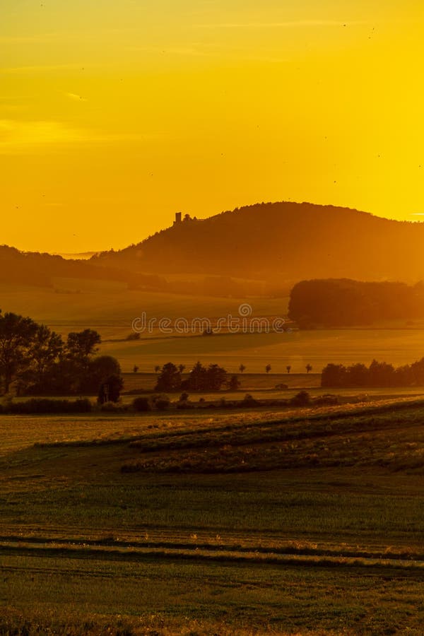 A Fantastic Sunset in the Thuringian Basin with a View of Wachsenburg ...