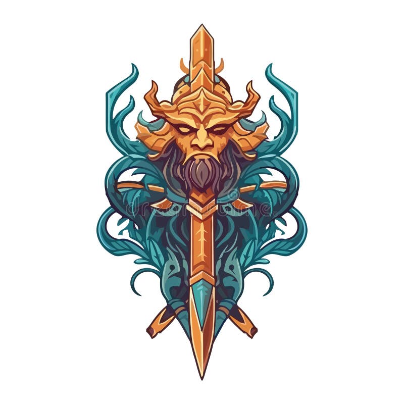 Fantastic Sword with Devil Face Stock Vector - Illustration of devil ...