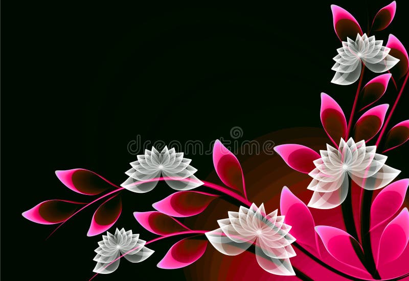 Fantastic Transparent Flowers Stock Illustration - Illustration of ...