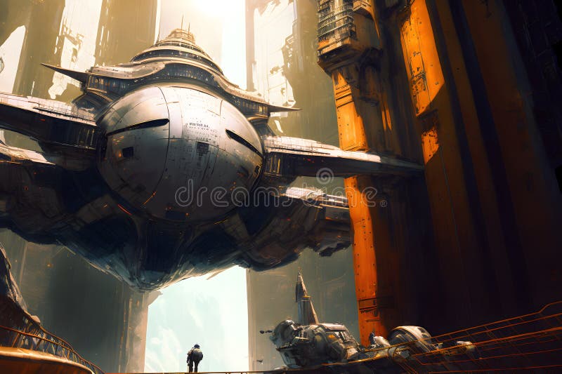 Fantastic Utopian Industrial Space Station Complex Architecture, Neural ...