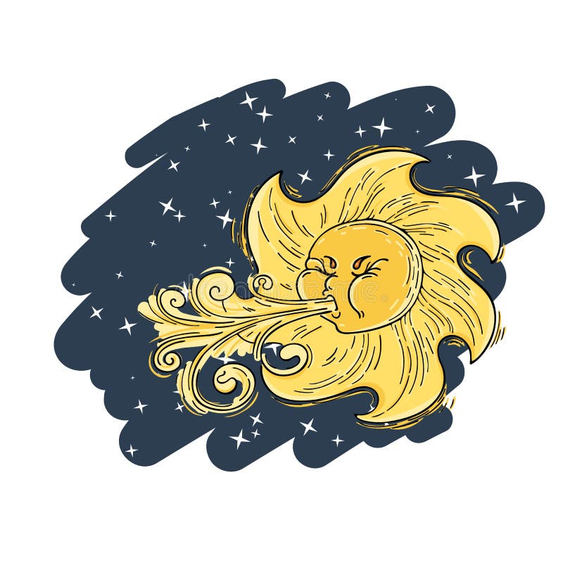 Fantastic Vector Illustration with the Solar Wind. Stock Vector ...