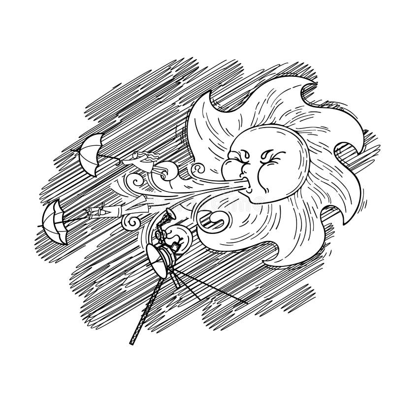 Fantastic Vector Illustration with the Solar Wind. Stock Vector ...