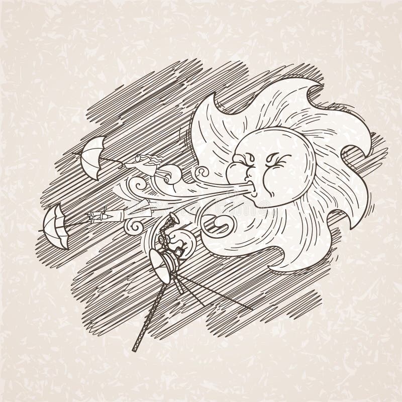 Fantastic Vector Illustration with the Solar Wind. Stock Vector ...