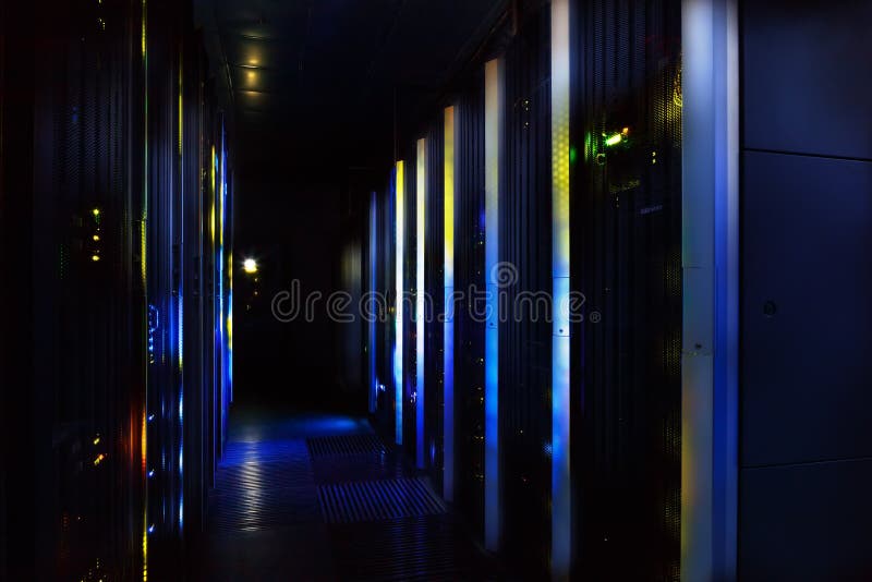 Fantastic View of the Mainframe in the Data Center Rows Stock Image ...