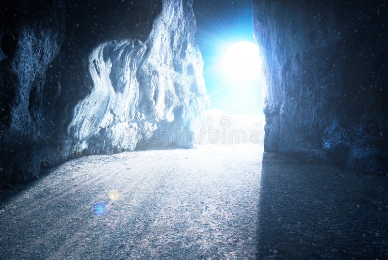 Fantastic View of the Moon from the Cave Stock Photo - Image of light ...