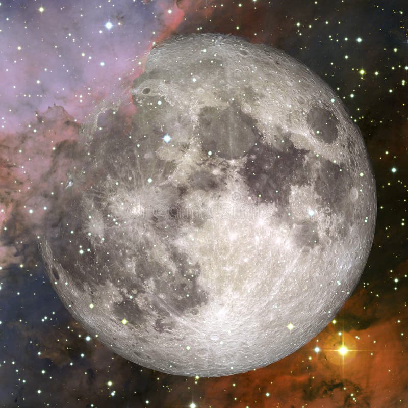 Fantastic View of Moon. Solar System. Elements of this Image Furnished ...
