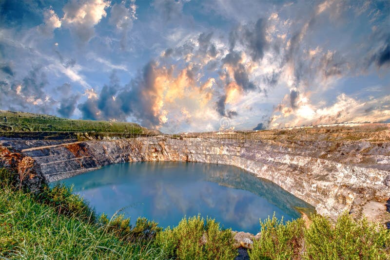 Fantastic View of Open Pit Mining on Cloudy Sky Stock Image - Image of ...