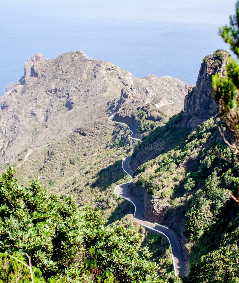Fantastic View Over a Road To Anaga Mountain Stock Image - Image of ...