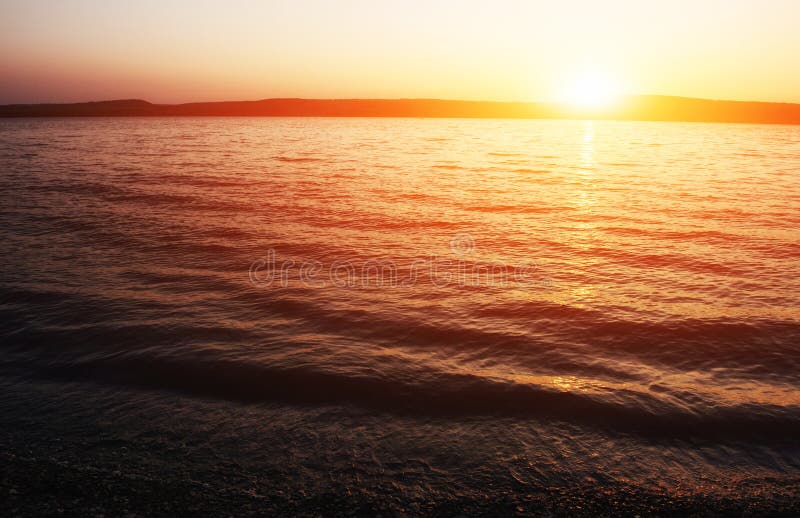 Fantastic Views of the Sea and Sunset. Stock Image - Image of tranquil ...