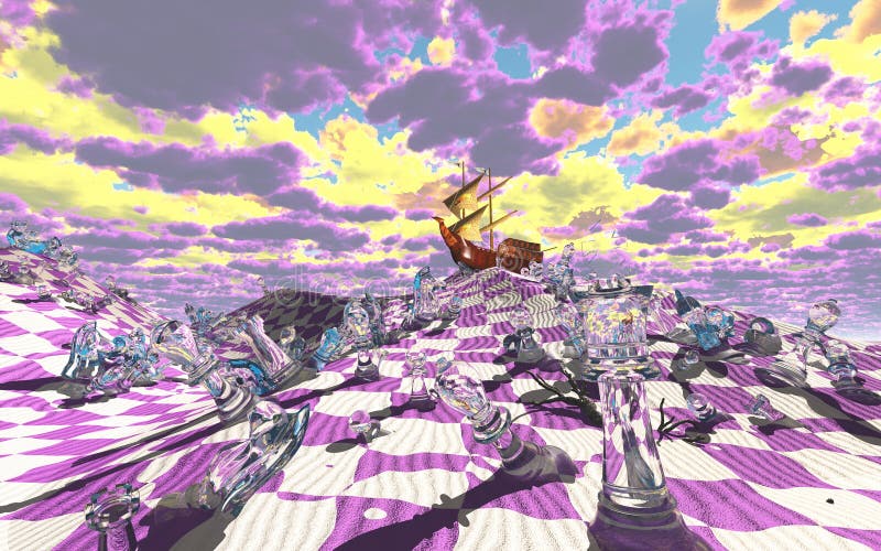 3D Surreal Checker Pattern Background Stock Illustration - Illustration ...