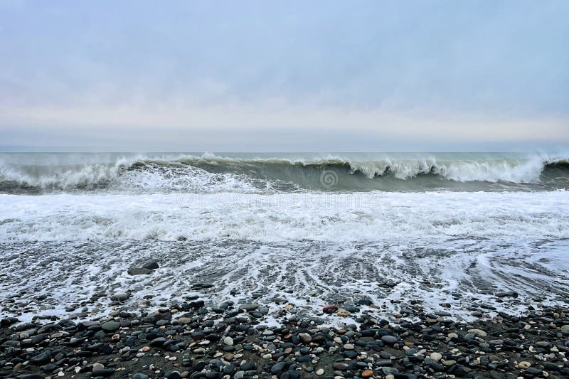 Fantastic Wave and Cloud Sky Horizon. Ocean Surface Stock Image - Image ...