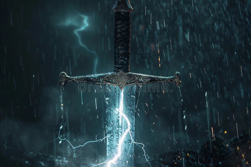 Fantastic Weapon Royal Sword with Handle and Sharp Blade Stock Image ...