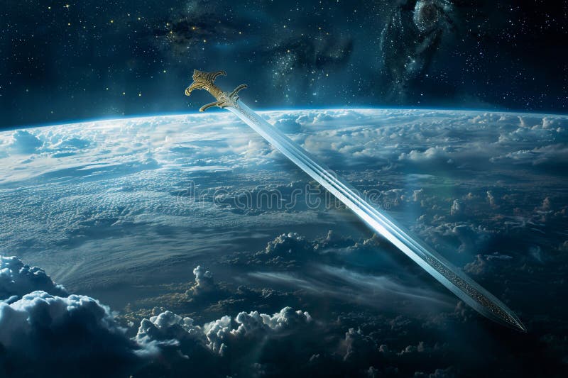 Fantastic Weapon Royal Sword with Handle and Sharp Blade Stock Photo ...