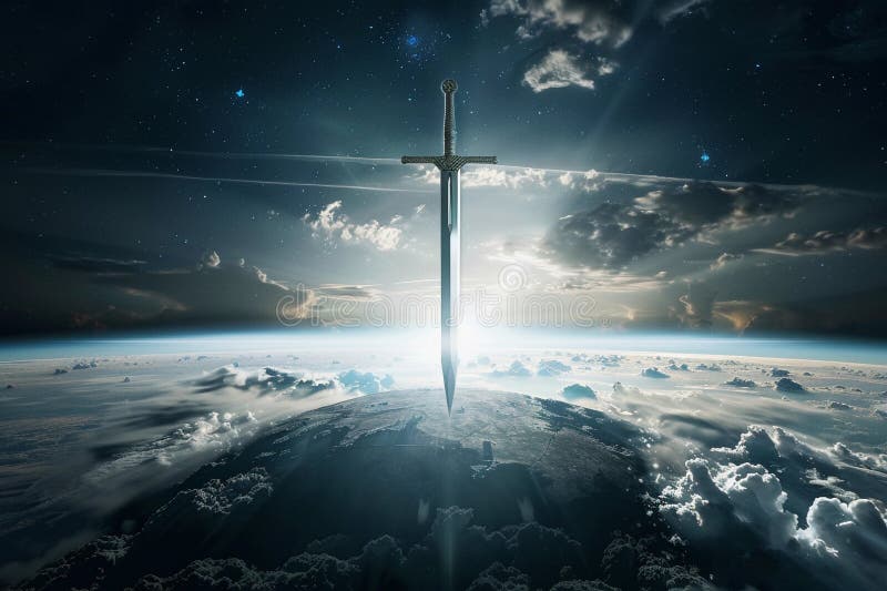 Fantastic Weapon Royal Sword with Handle and Sharp Blade Stock Image ...