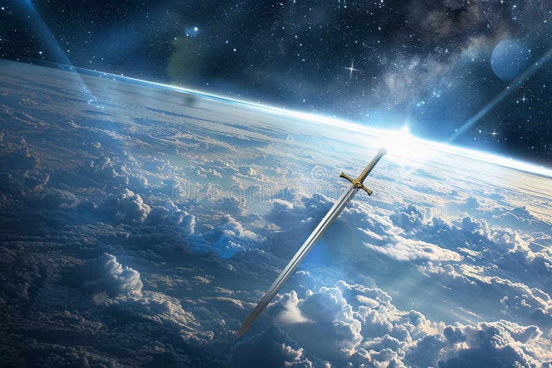 Fantastic Weapon Royal Sword with Handle and Sharp Blade Stock Image ...