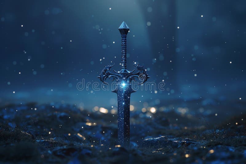 Fantastic Weapon Royal Sword with Handle and Sharp Blade Stock Image ...