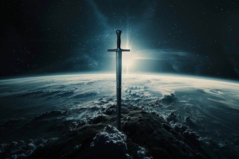 Fantastic Weapon Royal Sword with Handle and Sharp Blade Stock Photo ...