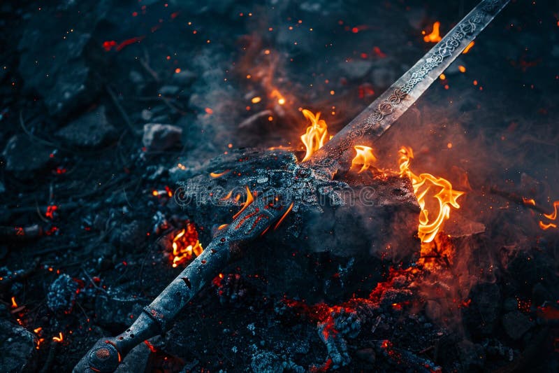 Fantastic Weapon Royal Sword with Handle and Sharp Blade Stock Image ...