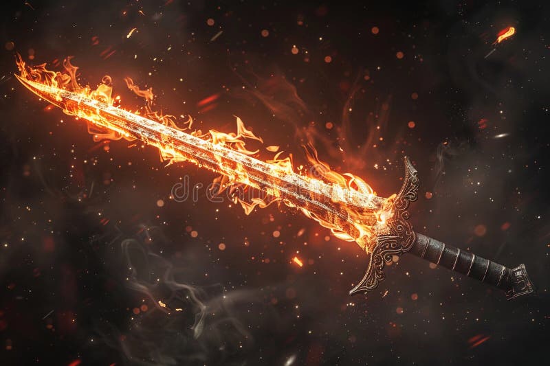 Fantastic Weapon Royal Sword with Handle and Sharp Blade Stock Image ...