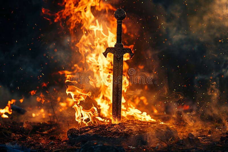 Fantastic Weapon Royal Sword with Handle and Sharp Blade Stock Photo ...