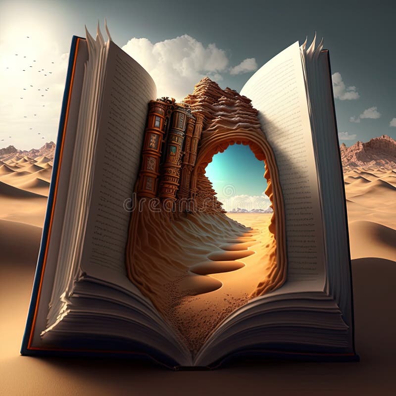 Fantastic Worlds in Open Storybook Pages. Concept Art of Dream Travels ...