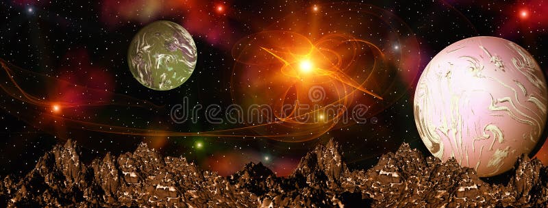 Fantastic worlds stock illustration. Illustration of empyrean - 61630935