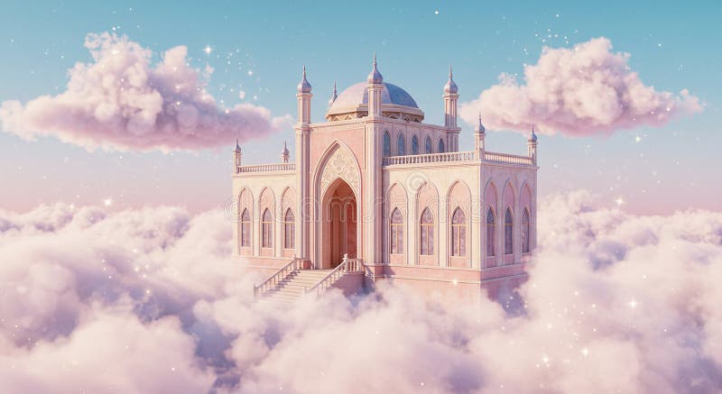 A Fantastical Architectural Structure with a Mix of Gothic and Islamic ...