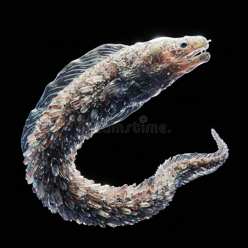 A Fantastical Creature Resembling an Eel, Composed of Transparent ...