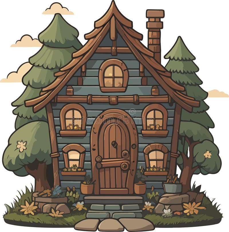 Fantastical and Cuteness Elf House Vector Art Stock Vector ...