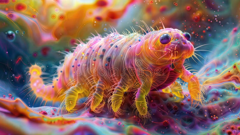 Vibrant Alien Creature with Intricate Patterns in a Surreal Scene ...