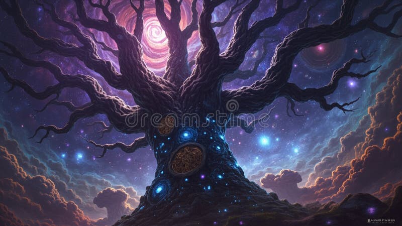 Roots of the Cosmos Stretch into Realms Beyond Time and Light Stock ...