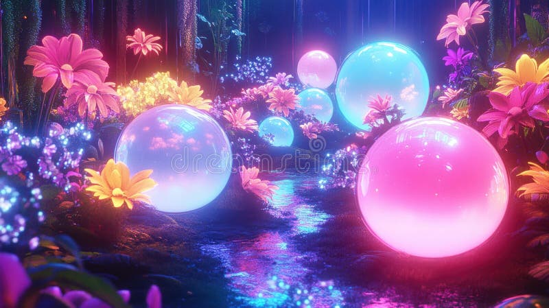 Fantastical Orb Forest Pathway Stock Image - Image of forest ...