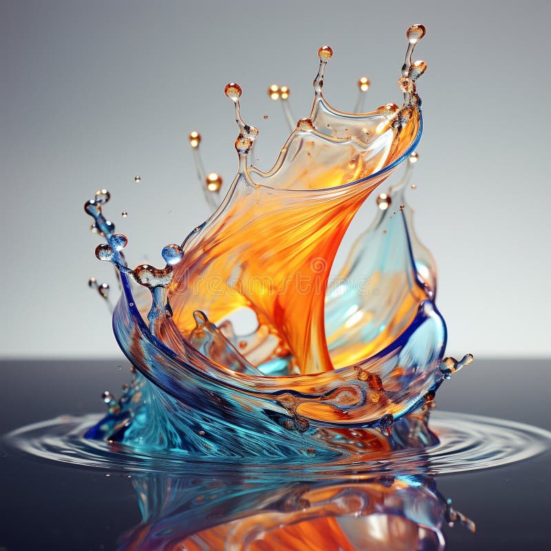 Fantastical Water Background. Drops, Waves, Splashes, Deconstructed. AI ...