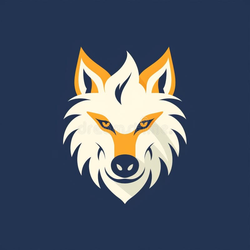 Fantastical Wolf Symbol Logo Design in Light Navy and Yellow Stock ...