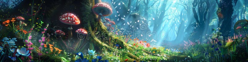 Fantastical World Imagination Magical Forest Stock Illustration ...