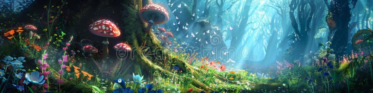 Fantastical World Imagination Magical Forest Stock Illustration ...