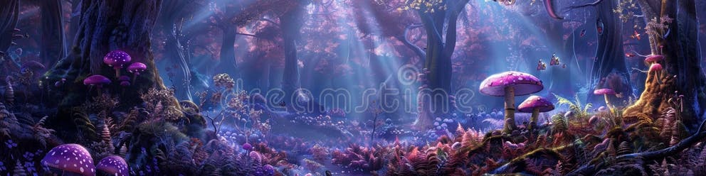 Fantastical World Imagination Magical Night Forest Stock Illustration ...