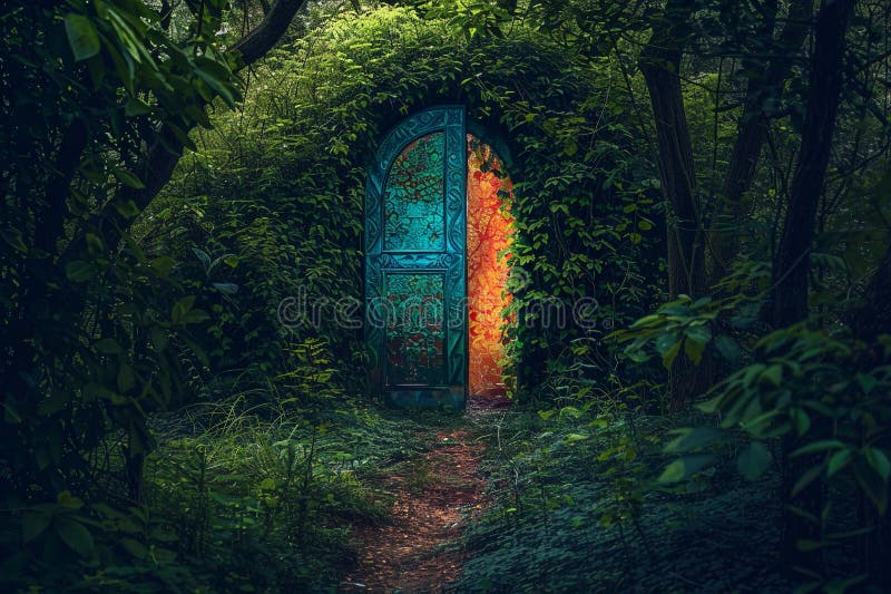 A Fantastically Beautiful Door in Forest Leading To the Unknown Stock ...
