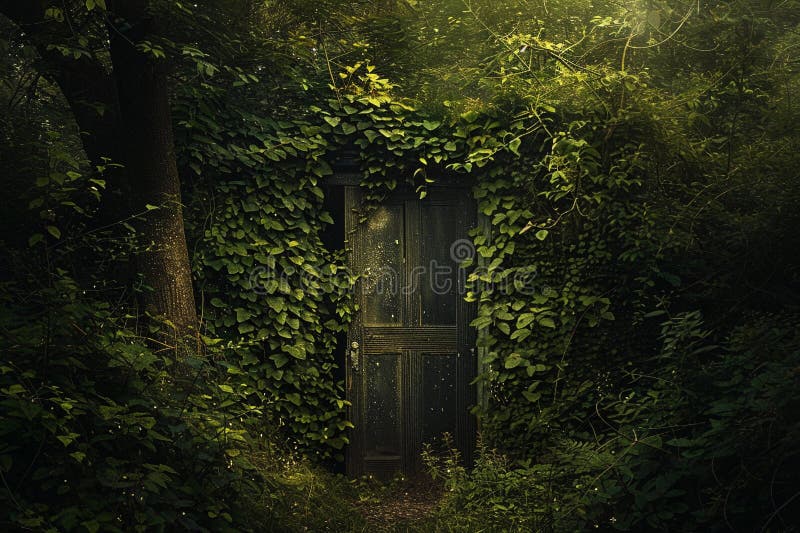 Fantastically Beautiful Door in Wild Forest Leading To Unknown Stock ...