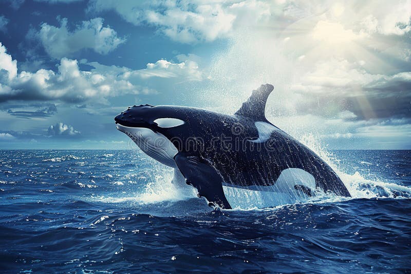 Fantastically Beautiful Majestic Huge Whale in Ocean Stock Photo ...
