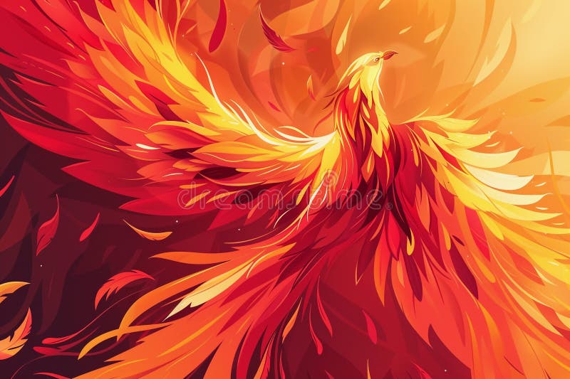 Fantastically Beautiful Mythological Bird Phoenix from Bright Fire ...