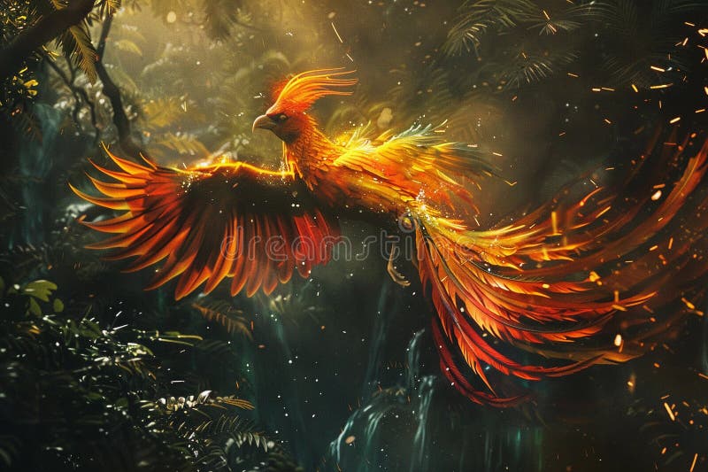 Fantastically Beautiful Mythological Bird Phoenix from Bright Fire ...