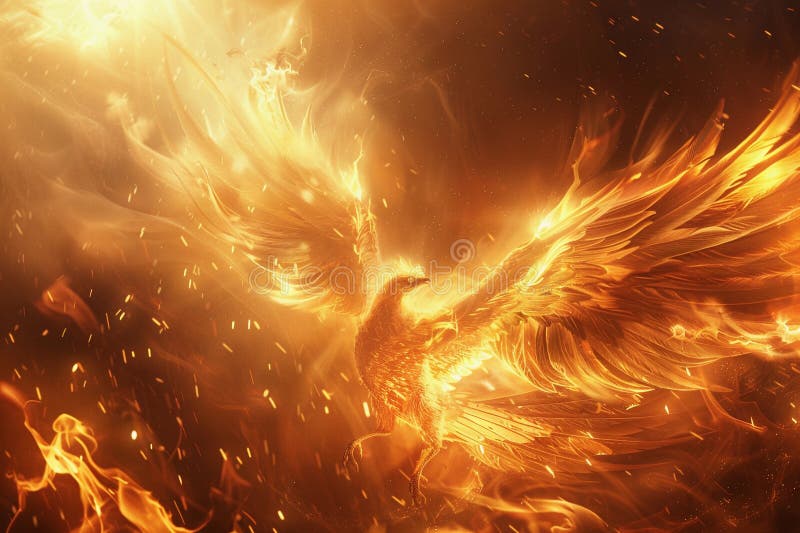 Fantastically Beautiful Mythological Bird Phoenix from Bright Fire ...